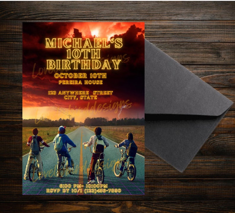 EDITABLE Stranger Things Birthday Invitation, Stranger Things, Stranger ...