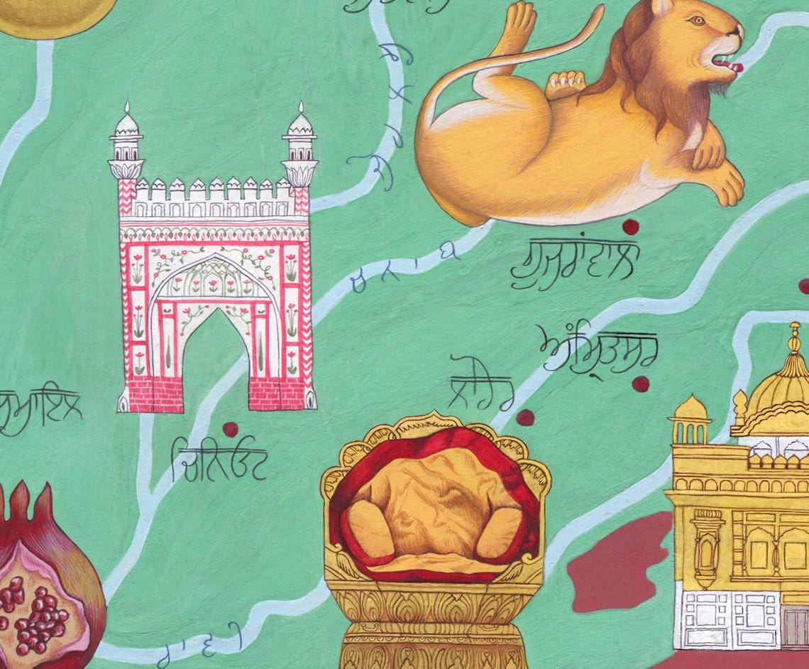 Sikh Empire Map (art Print) - Etsy