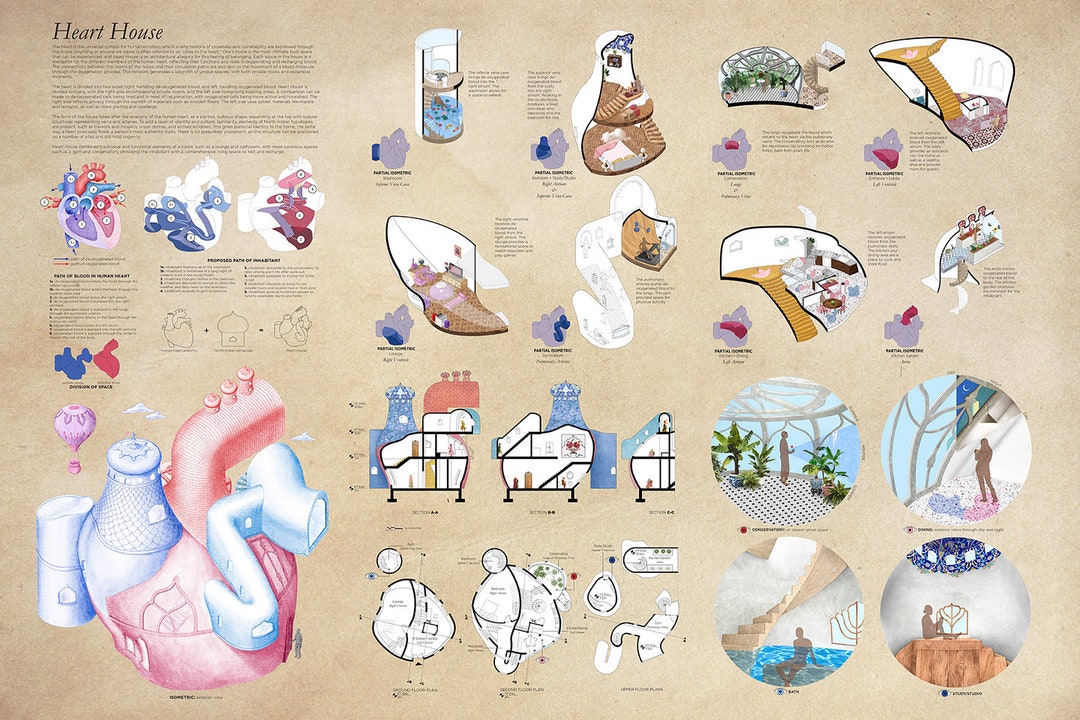 Heart House (art Print) ~ Conceptual Architecture - Etsy