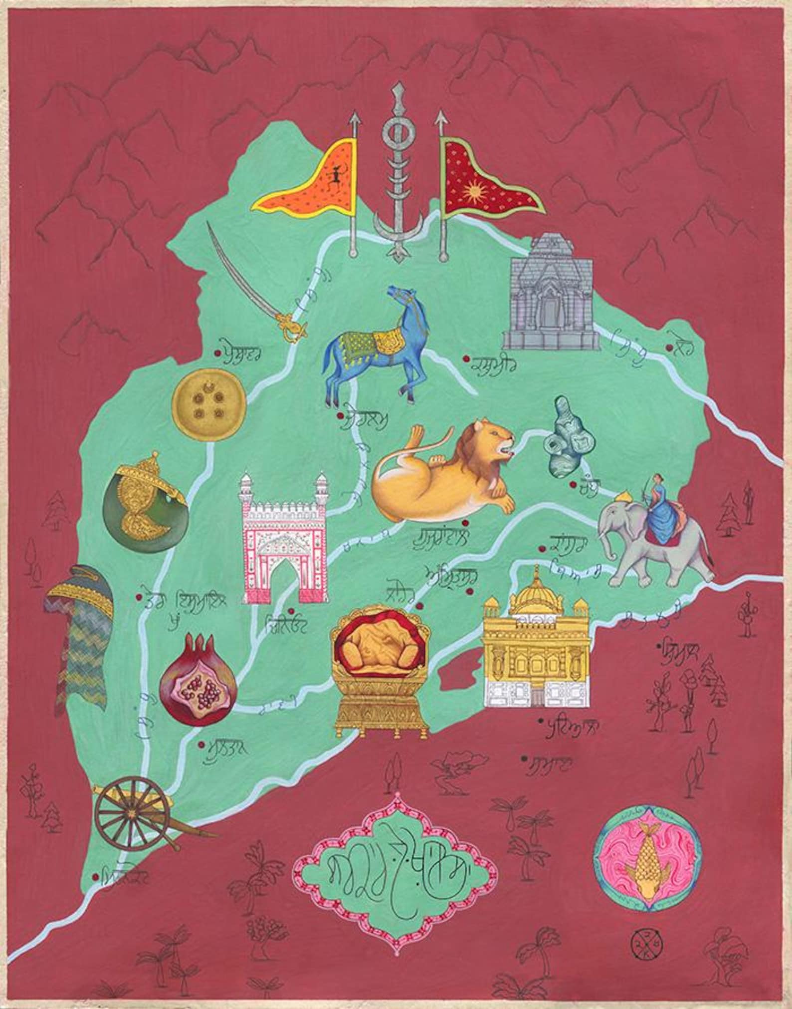 Sikh Empire Map (art Print) - Etsy