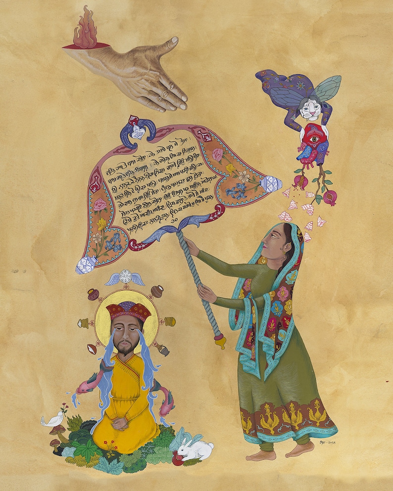 Bibi Nanki Protects Guru Nanak (art Print) - Etsy