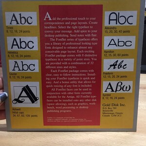 Rare 1987 Font Set 1 One Fonts for the Amiga the Gold Disk Commodore - Etsy