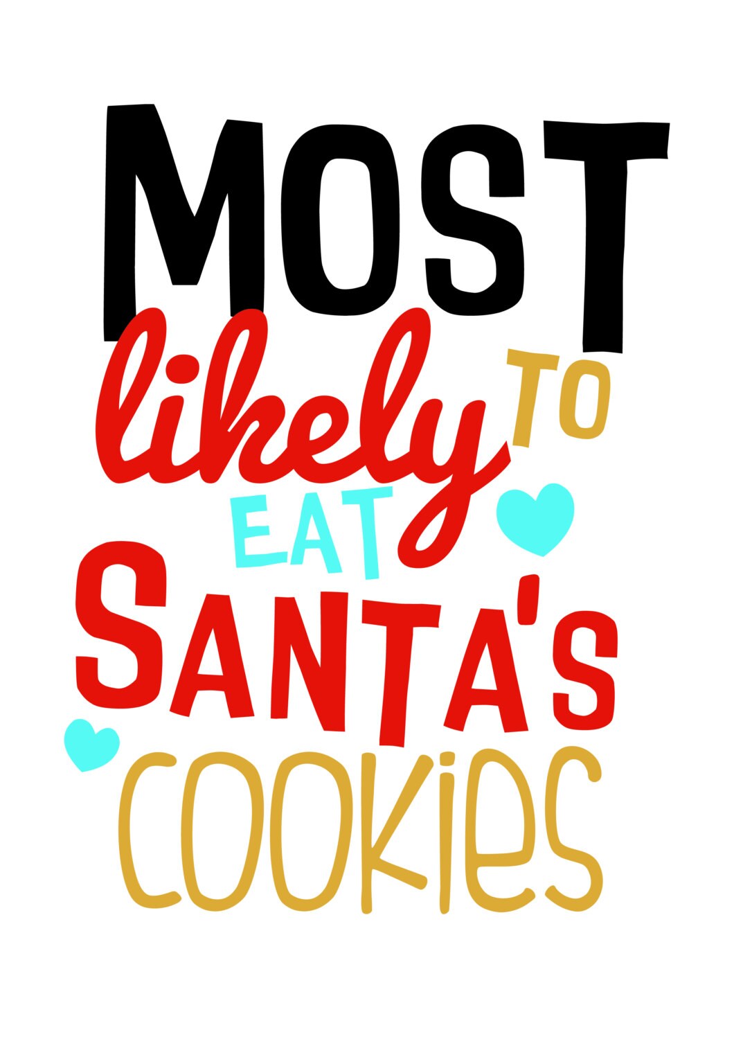 Most Likely To Eat Santas Cookies Svg Dxf Eps Cut File Etsy