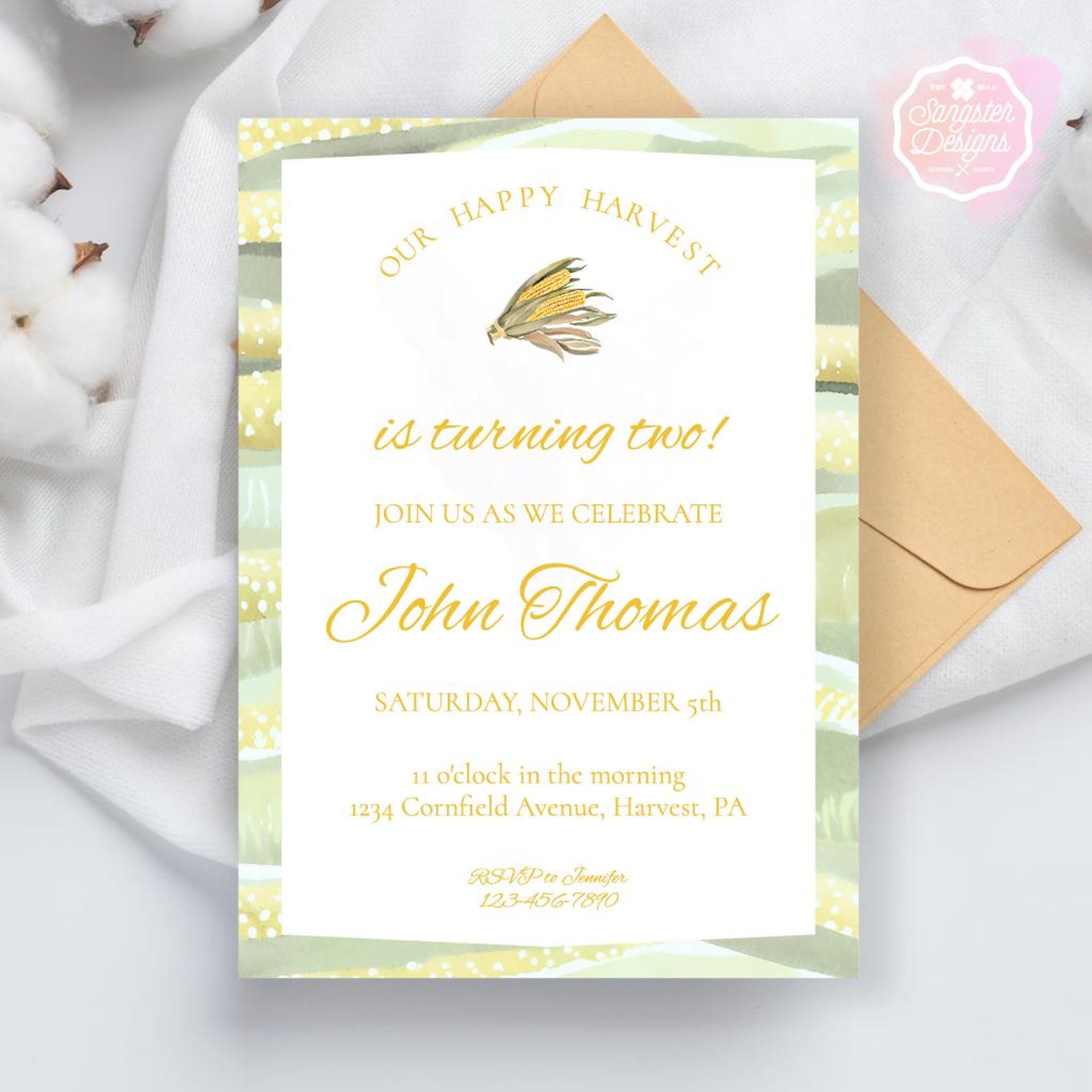 Our Happy Harvest Party Invitation Template Fall Autumn Theme Kids ...