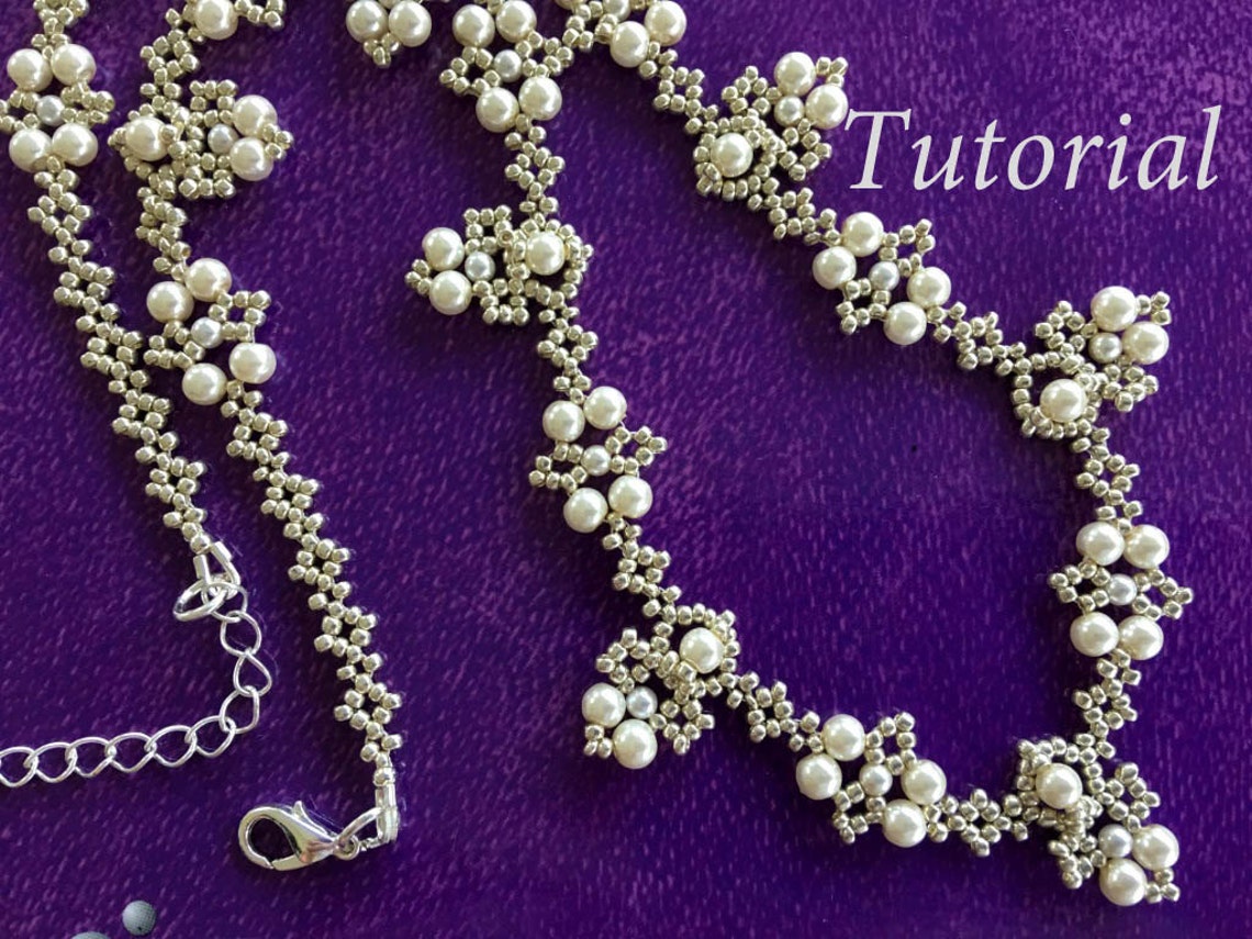 Pdf Tutorial Beaded Necklace Seed Beads Beading Etsy