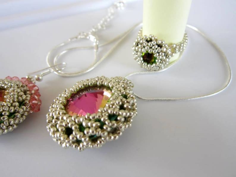 PDF Tutorial Beaded Lace Rhinestone Pendant - Etsy
