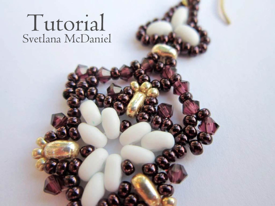 PDF Tutorial Beaded Twin Beads Seed Beads Earrings_ Beadweaving Pattern ...