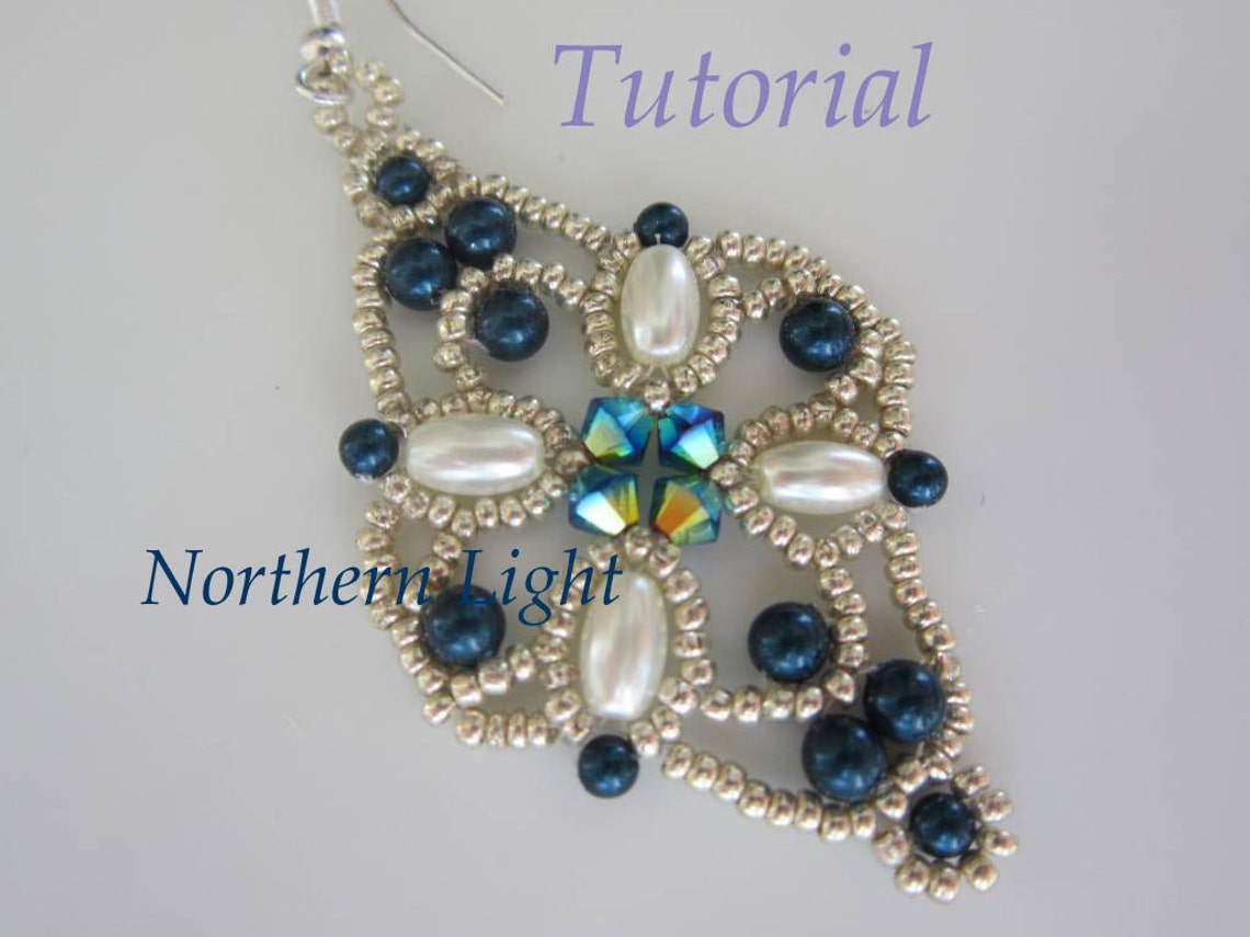 PDF Tutorial Beaded Earrings Northern Light_pattern _swarovski Pearl ...