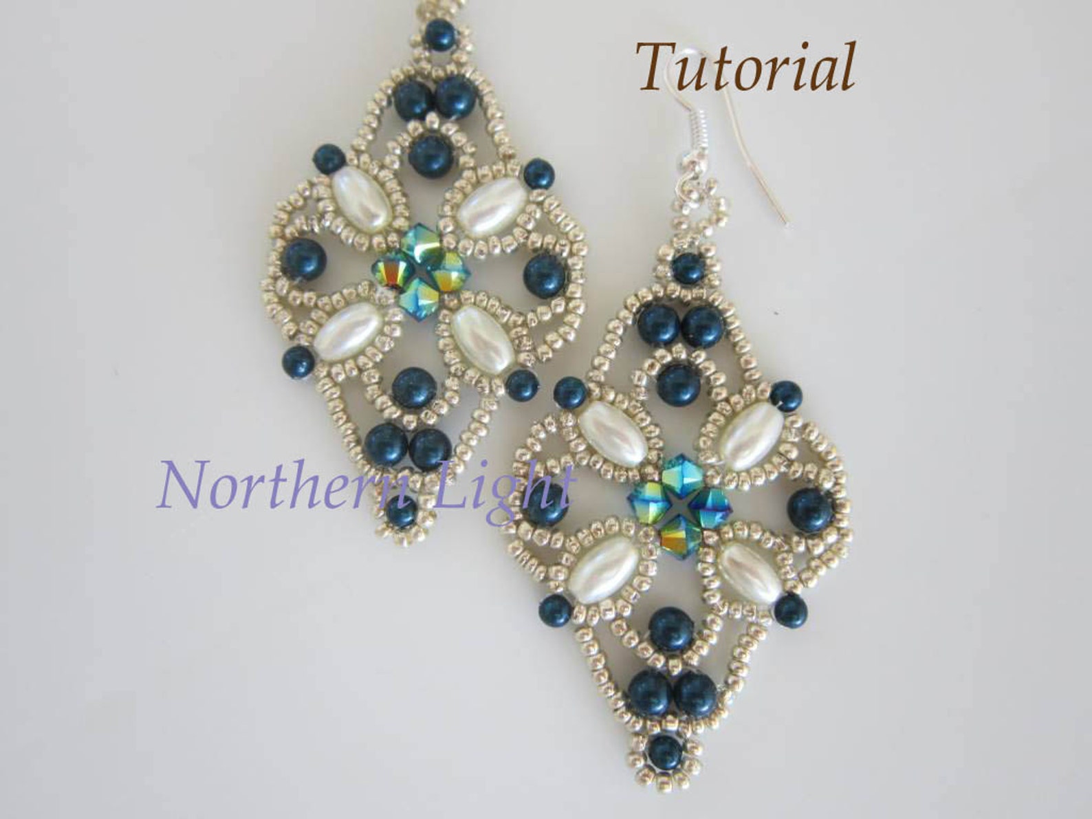 PDF Tutorial Beaded Earrings Northern Light_pattern _swarovski Pearl ...
