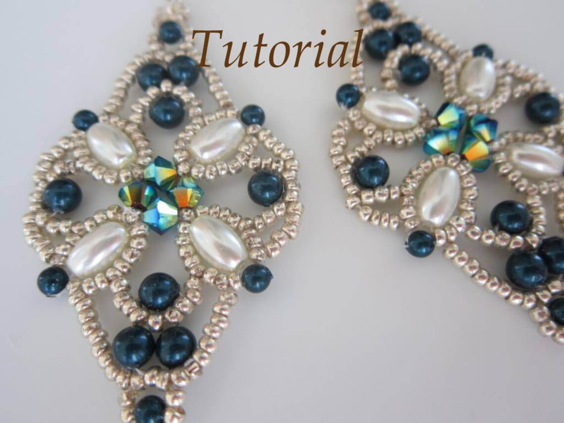 PDF Tutorial Beaded Earrings Northern Light_pattern _swarovski Pearl ...