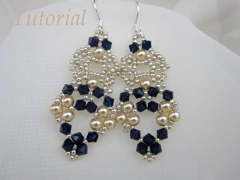 PDF Tutorial Beaded Earrings With Seed Bead Swarovsky Crystal Bicones ...