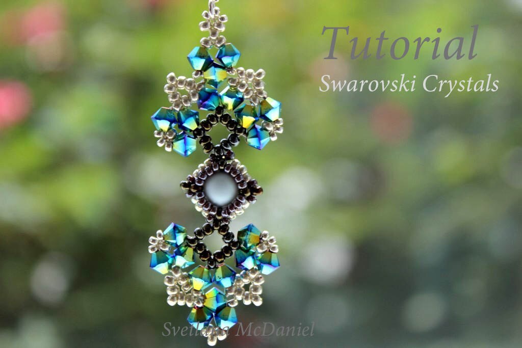 PDF Tutorial Beaded Earrings_bead Weaving_swarovski Crystals_bicones ...