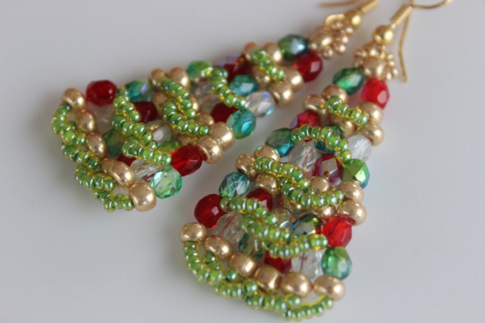 PDF Tutorial Christmas_tree_beaded_earrings Seed Beads_ Pettarn - Etsy