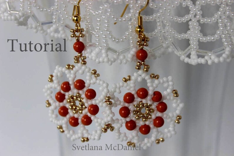 PDF Tutorial Beaded Lace Earrings_swarovski Pearls_seed Bead_easy Pattern - Etsy
