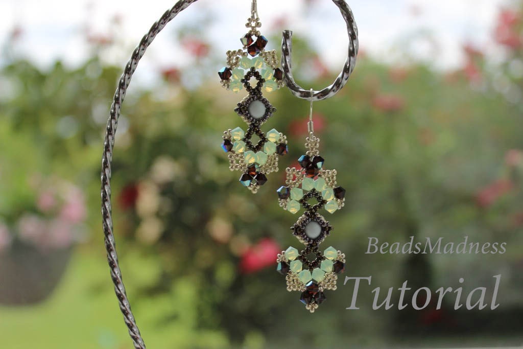 PDF Tutorial Beaded Earrings_bead Weaving_swarovski Crystals_bicones ...