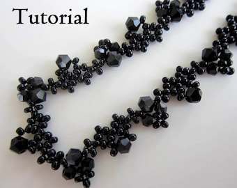 PDF tutorial beaded necklace seed beads beading | Etsy