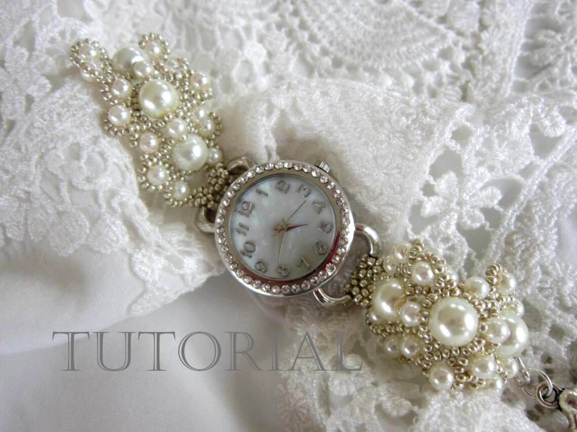 PDF Tutorial Lace Beaded Watch Band _ Russian Frosts_ Seed Bead ...