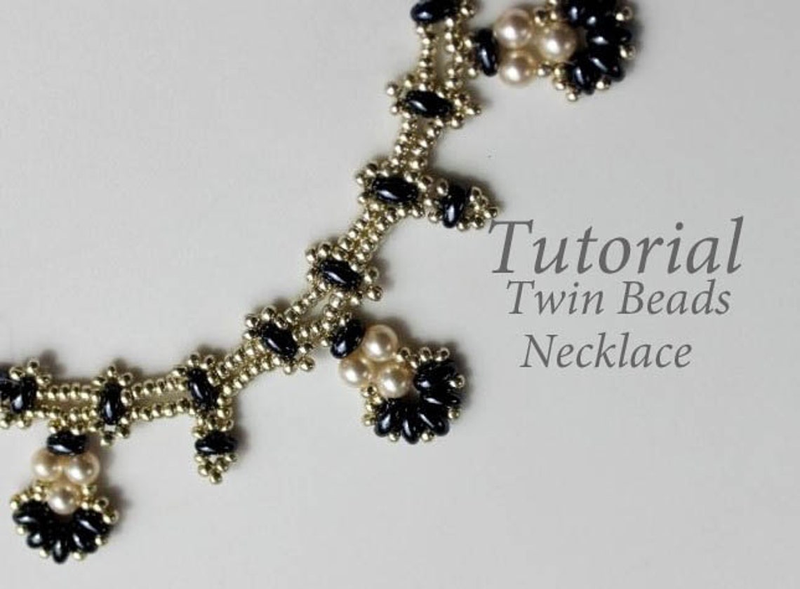 PDF Tutorial Beaded Necklace With Twin Beads_beading and - Etsy