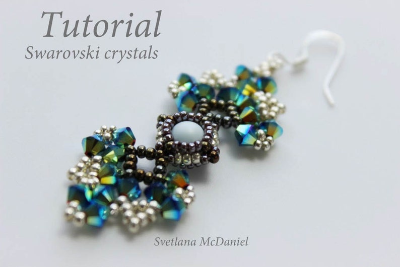 PDF Tutorial Beaded Earrings_bead Weaving_swarovski Crystals_bicones ...