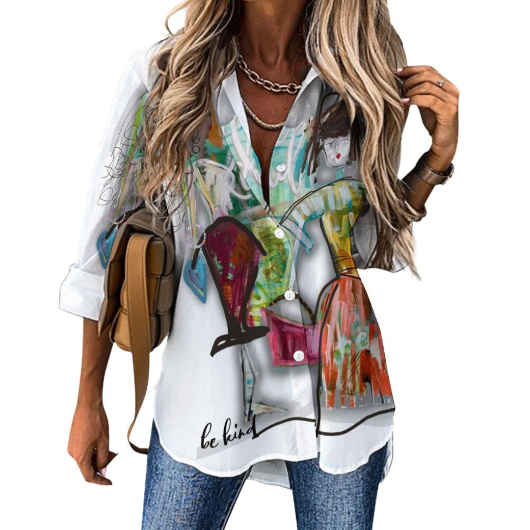 Women Shirt Mom Gifts Women Blouse Graphic Designer Shirt Colorful ...