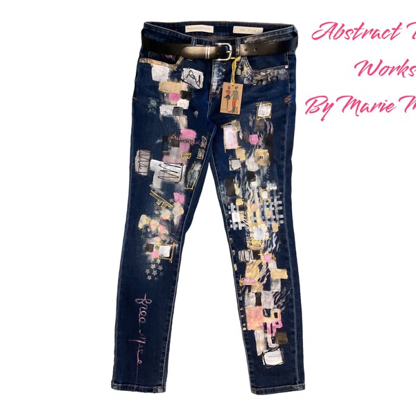 Abstract Jeans - Etsy