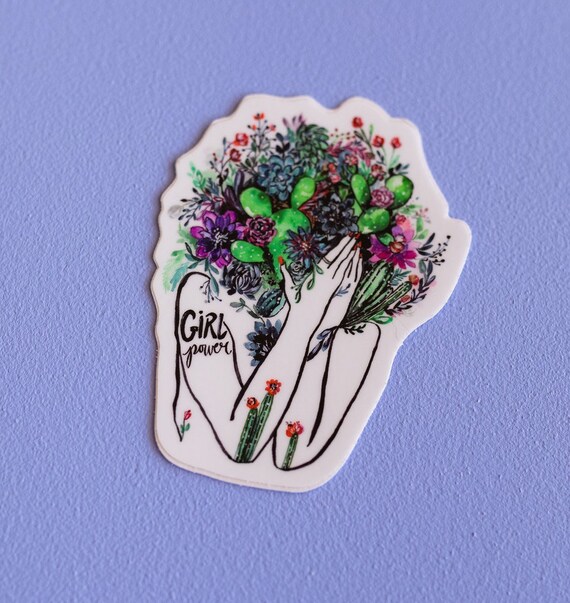 Girl Power Feminism Babe Flowers Botanical Desert Cactus | Etsy