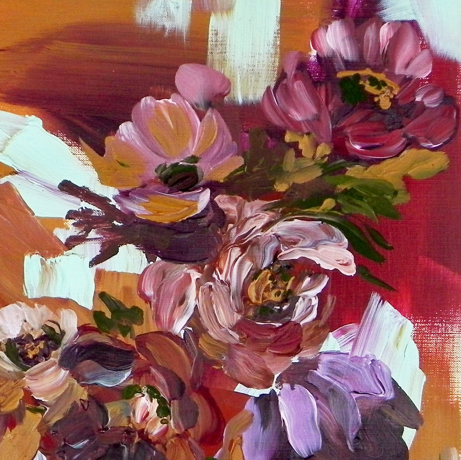 Moody Florals V.1 Deep Abstract Flowers Botanical Acrylic Art | Etsy