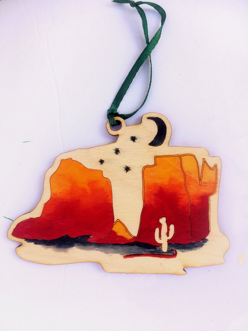 Hand Painted Arizona Sedona Red Rocks Mountain With Saguaro - Etsy