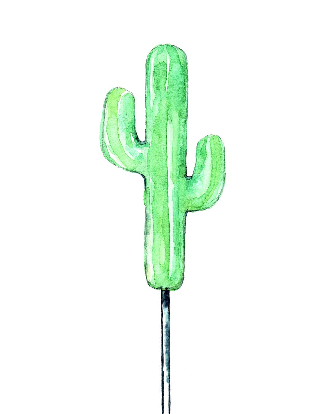 Desert Cactus Saguaro Lollipop Watercolor Art Print Illustration 5x7 - Etsy