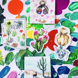 Arizona Botanical Desert Cactus Succulent Watercolor Vinyl Sticker - Etsy