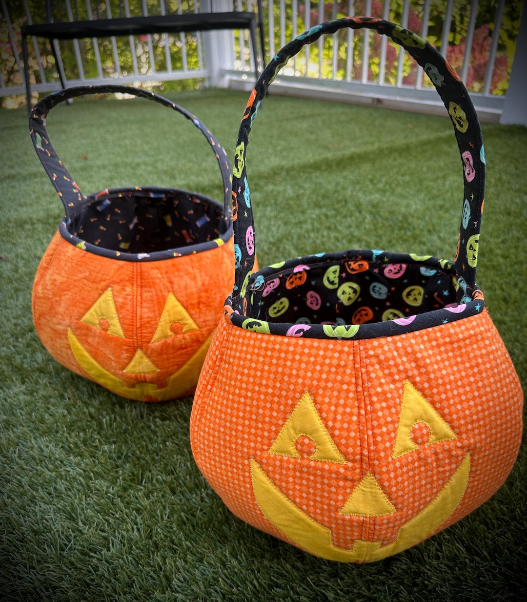 Halloween Jacko'lantern Tote Bag Sewing Pattern | DIY Quilted Candy Bag ...