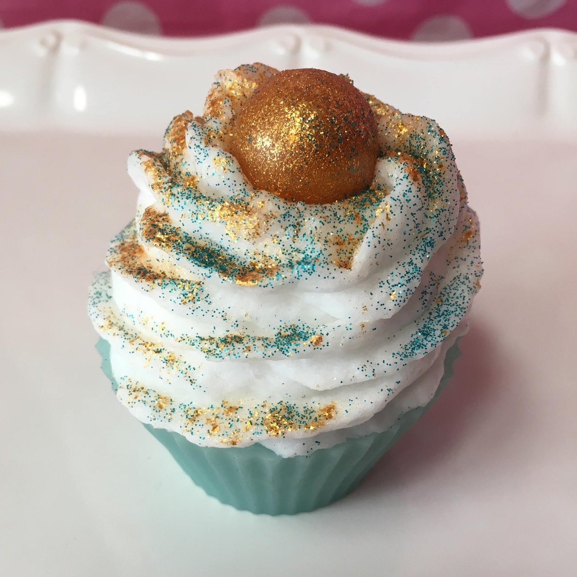 Eucalyptus Cupcake Soap Blue and Gold Cupcake Soap Food | Etsy