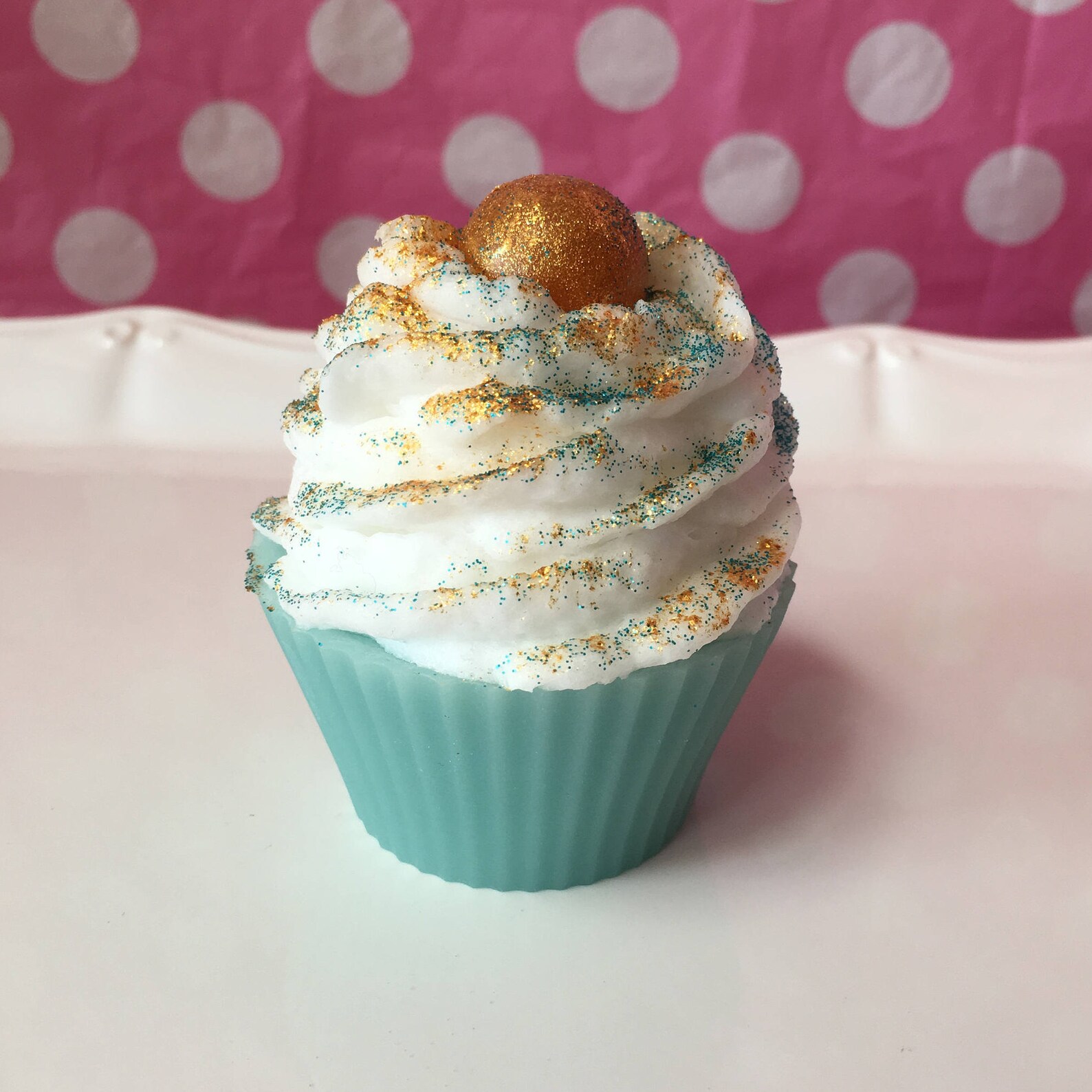 Eucalyptus Cupcake Soap Blue and Gold Cupcake Soap Food - Etsy