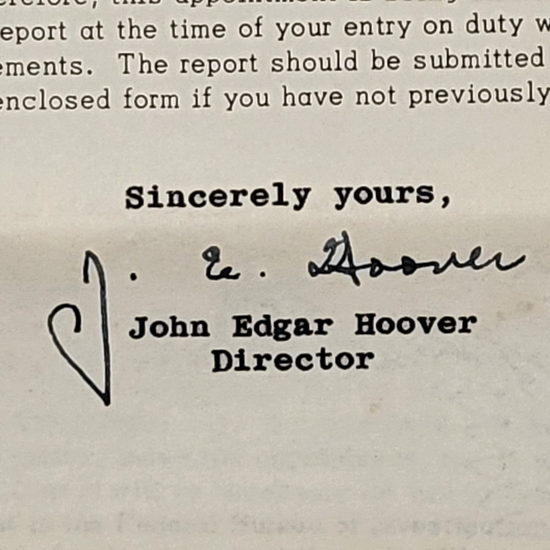 J. Edgar Hoover 1950s Original Signature as FBI Director - Etsy