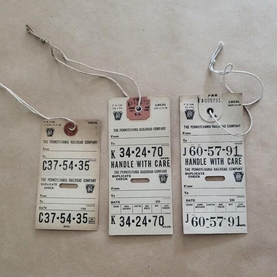Vintage Train Luggage Tags