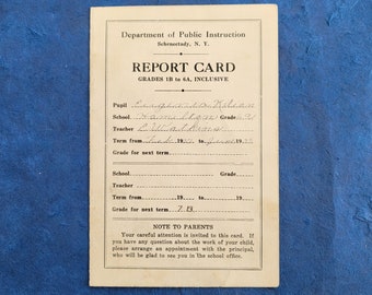 Report Card Vintage - Etsy