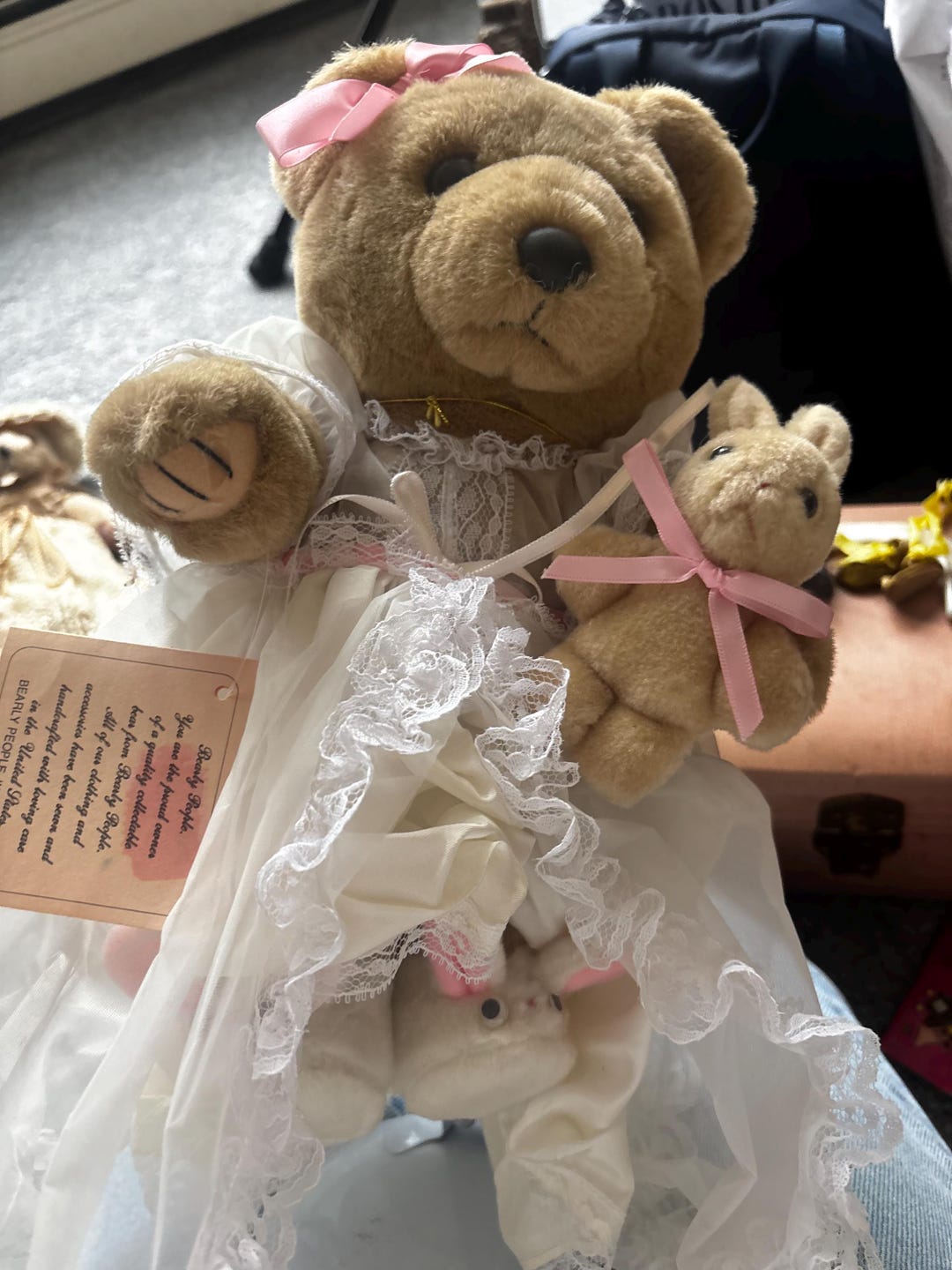 Vintage BEARLY PEOPLE Plush Bear 12" Christmas HOLIDAY Cheryl De Rose ...