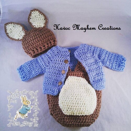 Crochet Baby Peter Rabbit Outfit-photo Props-costume | Etsy
