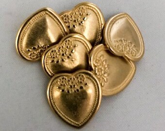 Gold Heart Buttons - Etsy