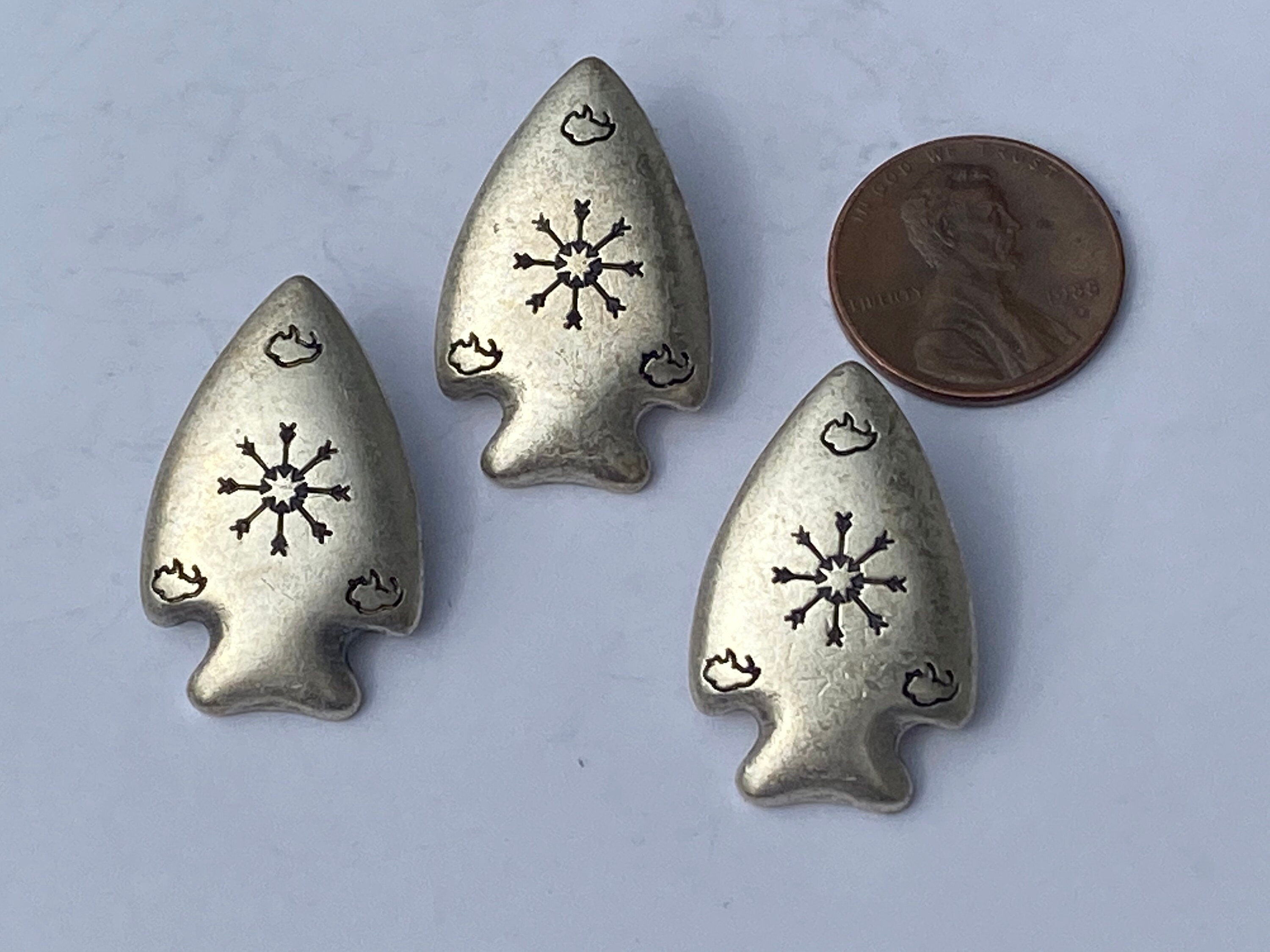 PFEILSPITZENknöpfe 1 3/4 / Qty 4 Pfeilkopf Metallknopf - Etsy