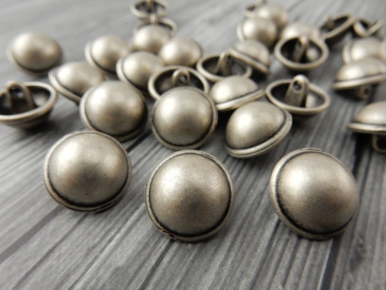 Hammered Dome Metal Buttons Antique Silver Button 5/8 - Etsy
