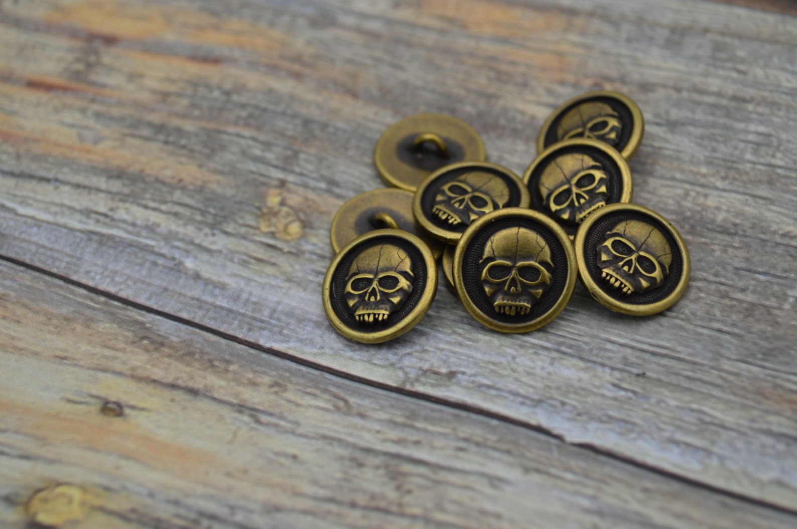 Scary Skull Buttons Skull Metal Buttons Tierracast Antique - Etsy