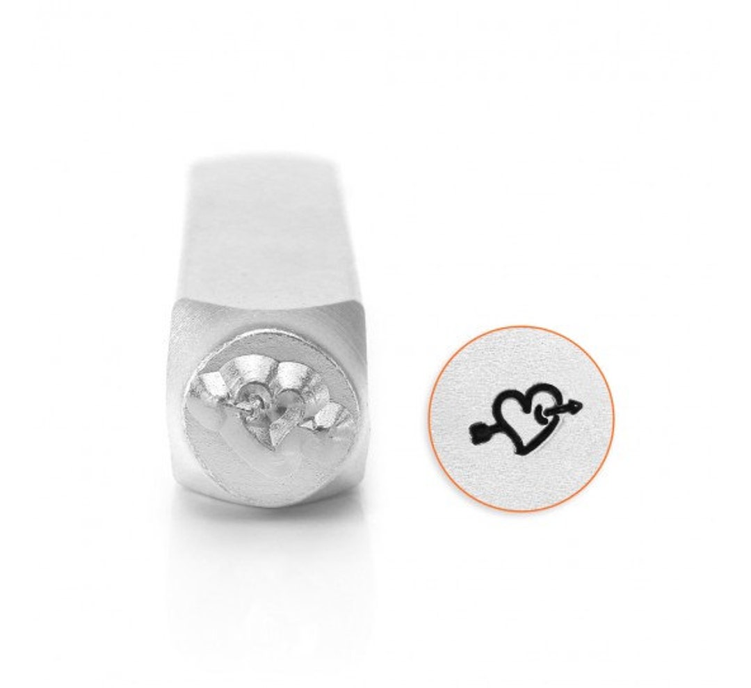 Heart With Arrow Metal Stamp, Impressart Design Stamp 6mm Cupid's Heart ...