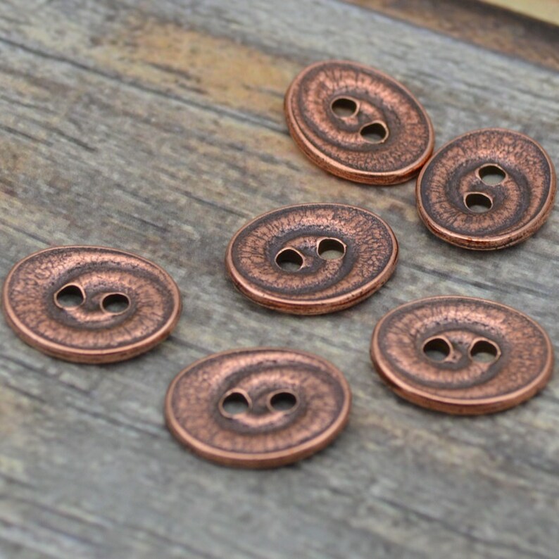 SWIRL Buttons Oval Metal Buttons Antique Copper Tierracast - Etsy