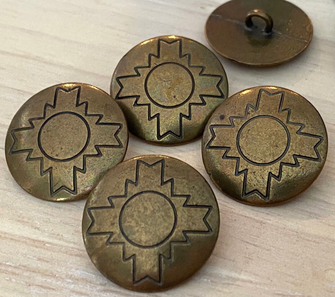 Chacana Metal Buttons 20mm Antique Brass Concho Button, Qty 4 to 8 ...