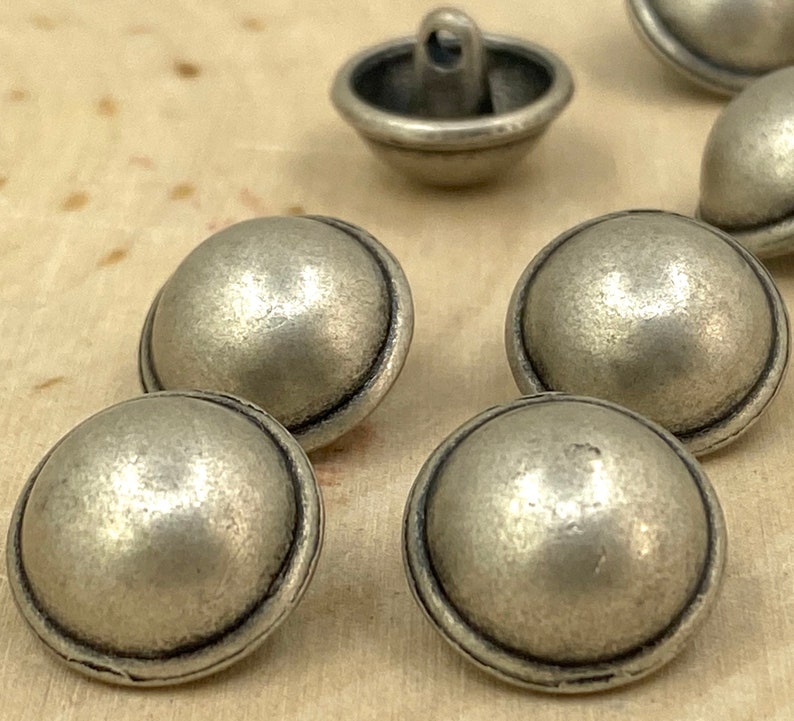 Hammered Dome Metal Buttons Antique Silver Button 5/8 - Etsy
