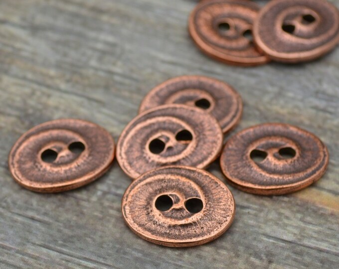 SWIRL Buttons, Oval Metal Buttons, Antique Copper Tierracast 17 Mm Qty ...