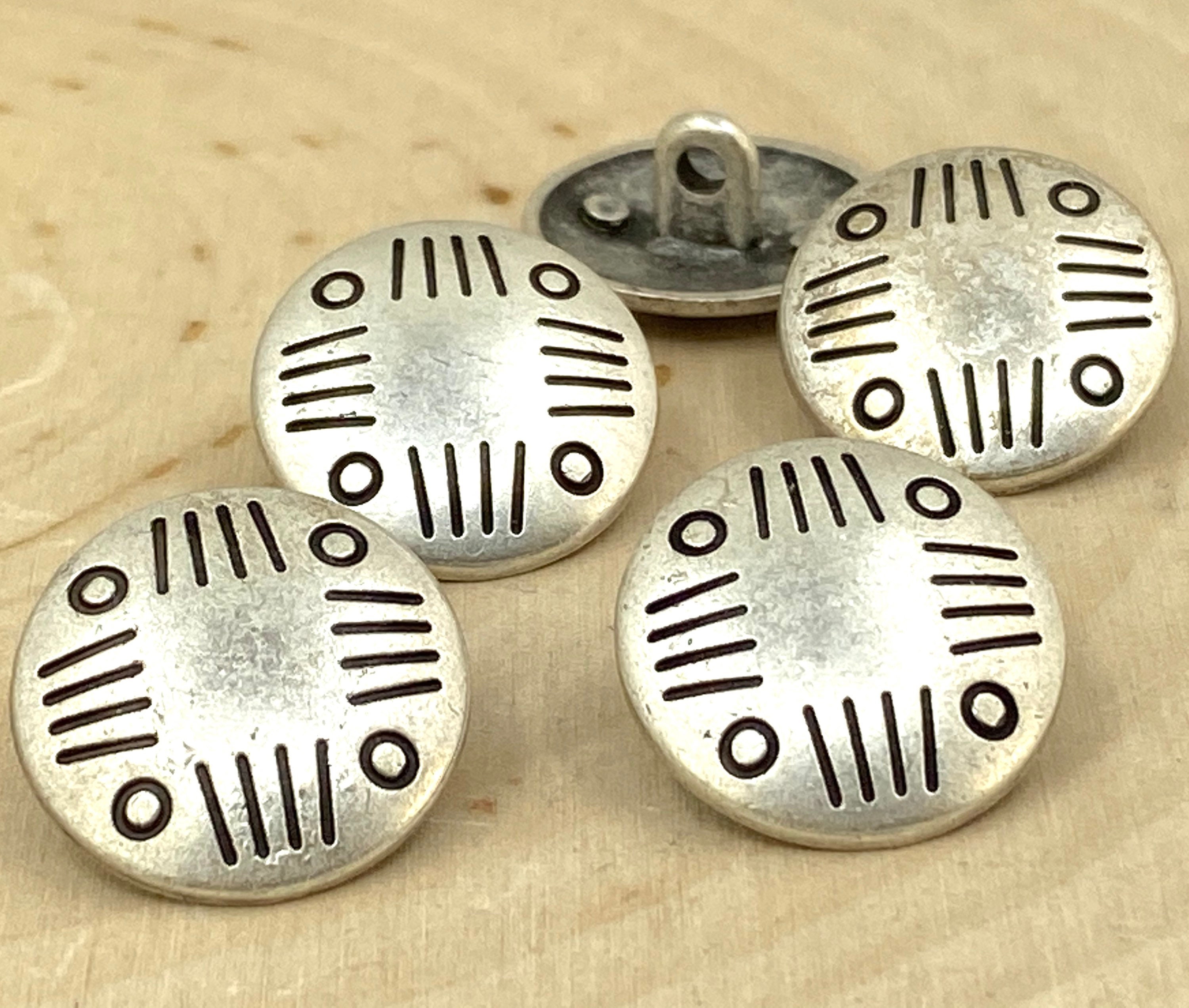 Tribal Metal Buttons Antique Silver Ethnic Buttons Qty 4 to - Etsy Sweden