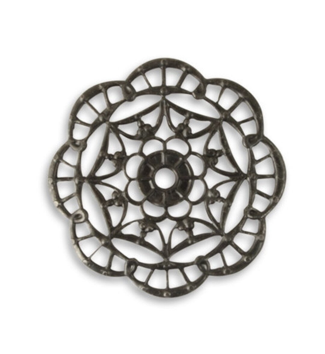 KALEIDOSCOPE FILIGREE Vintaj Arte Metal Round Pendant Qty 2 to - Etsy