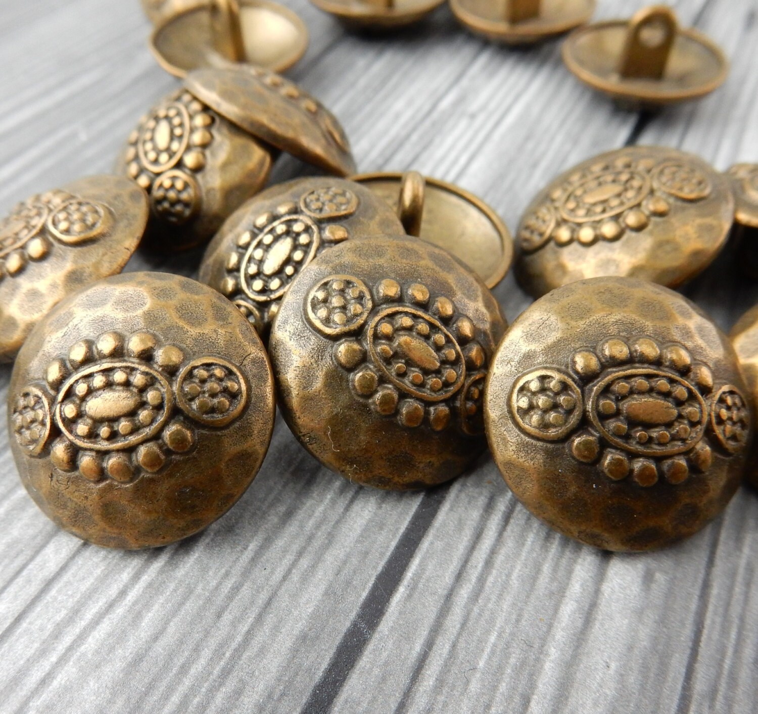 Hammered Tribal Buttons Antique Brass Metal Button 20mm Qty - Etsy